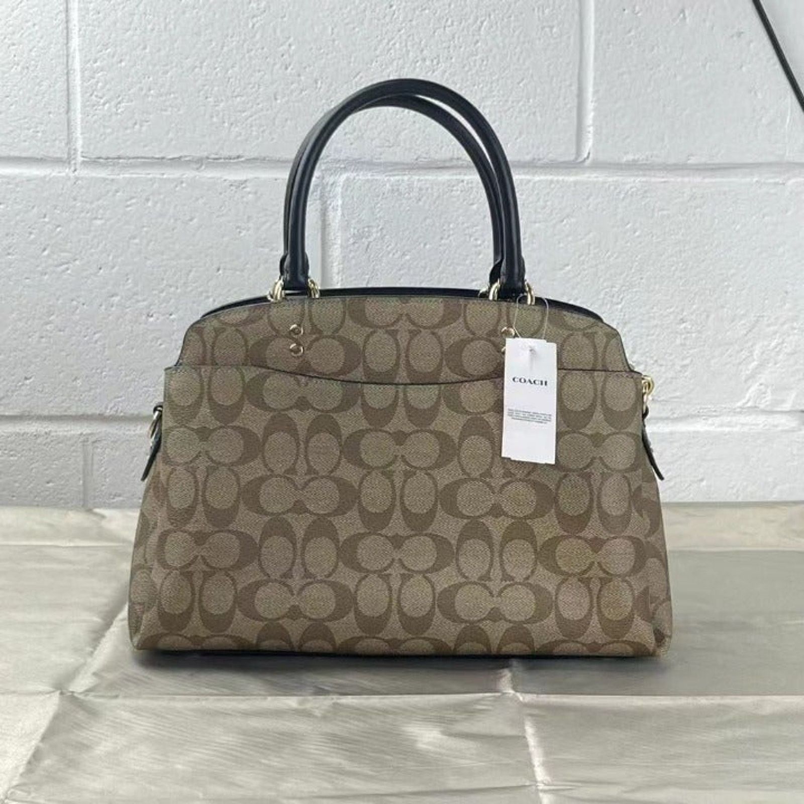 Coach Coach 91495 Lillie Carryall In Sig Handbag Women Khaki Black ...