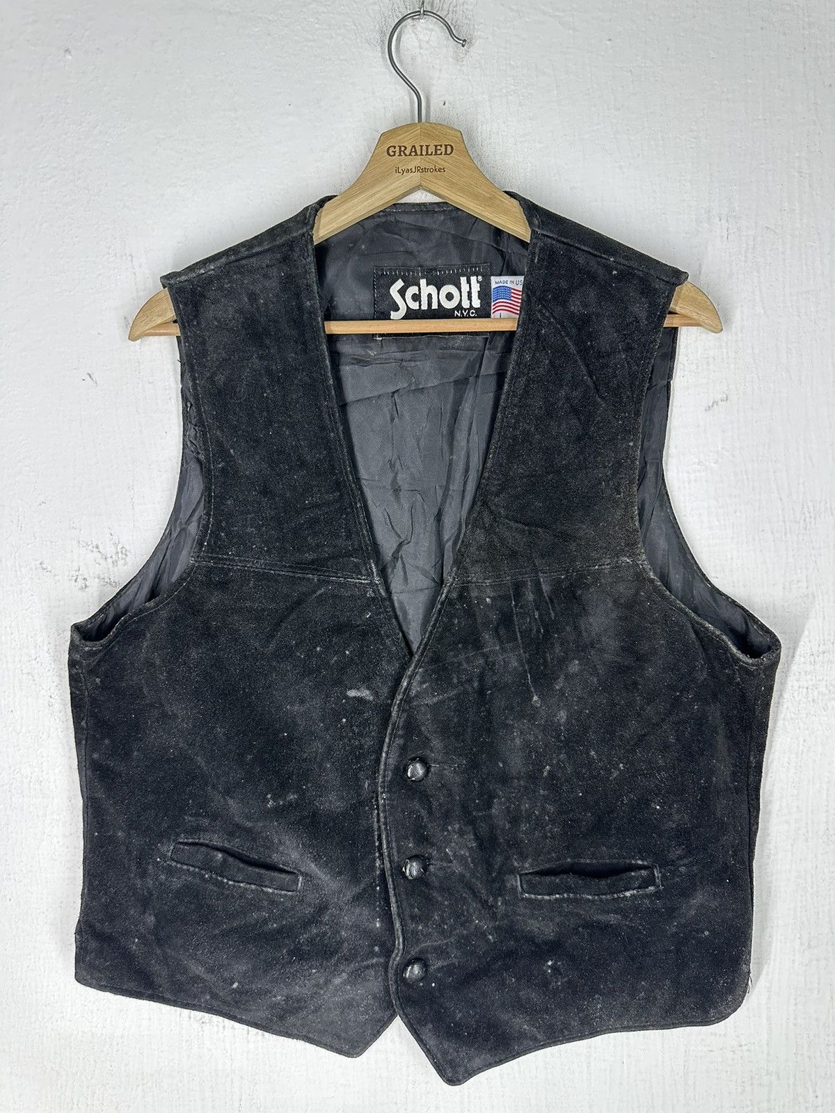 Leather Jacket × Schott Vintage Schott NYC Leather Vest Jacket | Grailed
