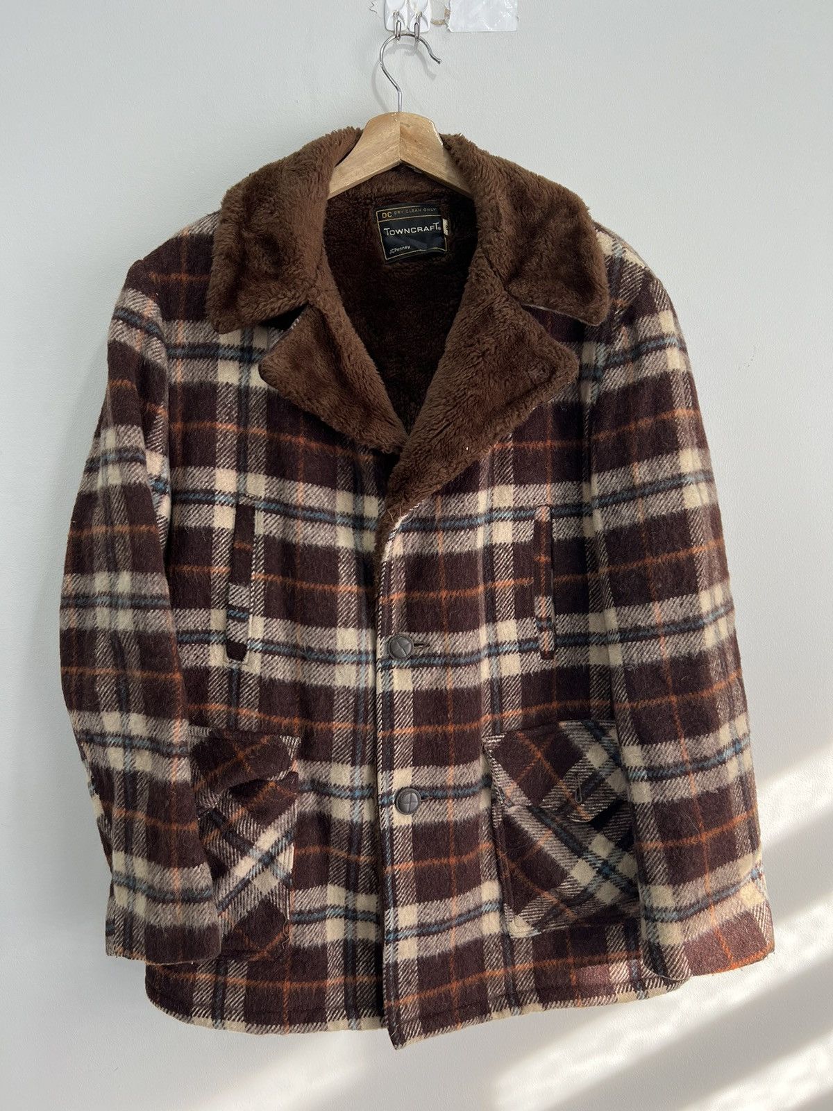 JCPenney Vintage Jc Penney Towncraft Woolf Plaid Fur Coat Jacket | Grailed