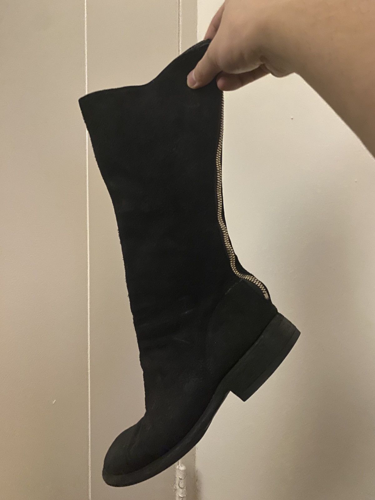 Guidi Guidi Back Zip Reverse Leather High Boots Black 41 | Grailed