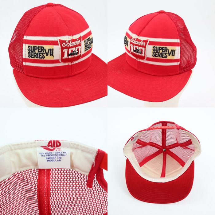 Vintage Vintage 70s Schaefer 100 Super Series VII Racing Hat Cap Red ...