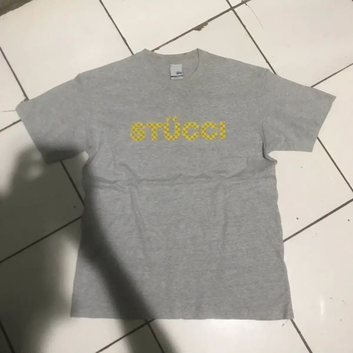 Stussy Vintage stussy rip off gucci "STUCCI" monogram tee 90s | Grailed