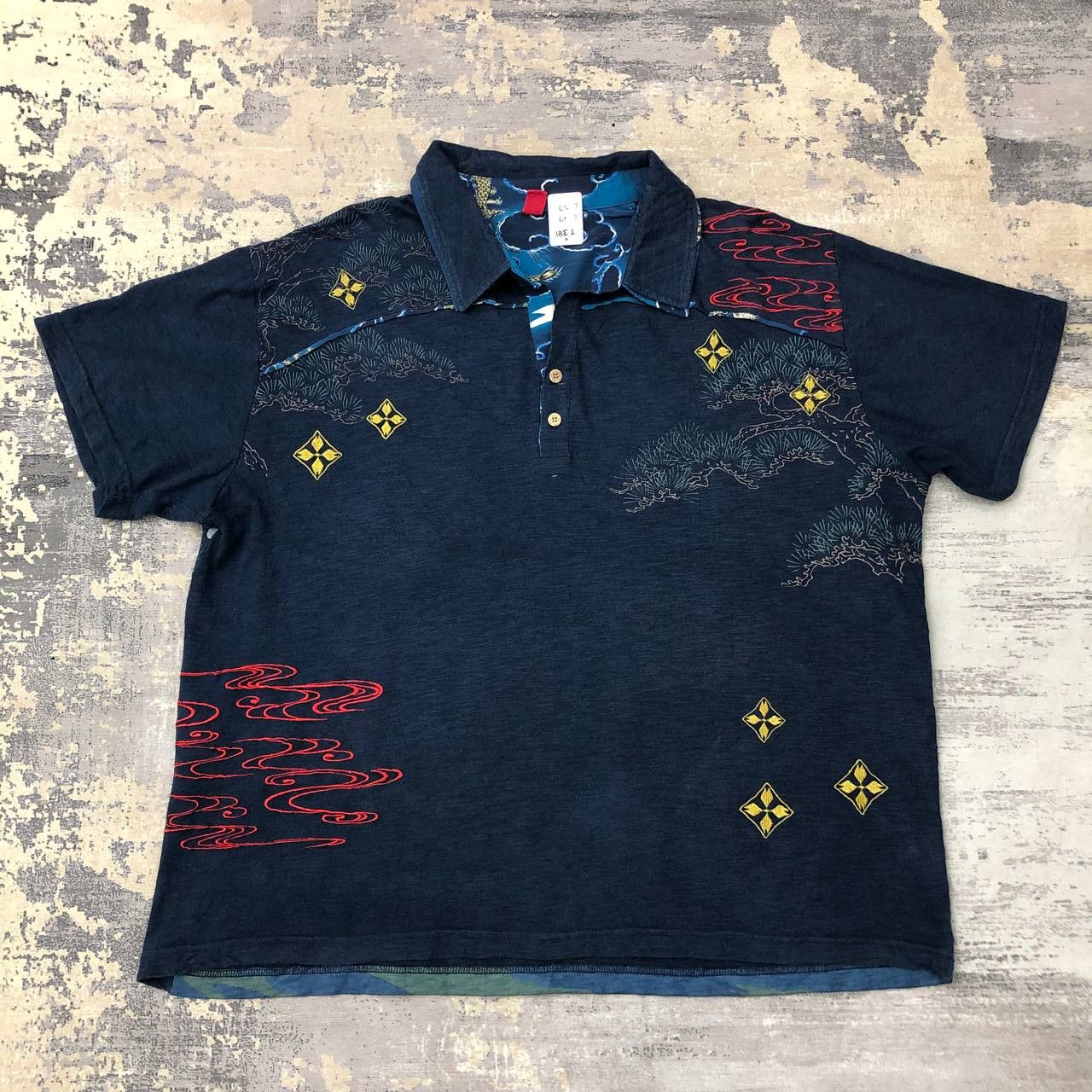 Japanese Brand T381 OVERSIZE JAPAN SUKAJAN YAKUZA ART POLO SHIRTS | Grailed