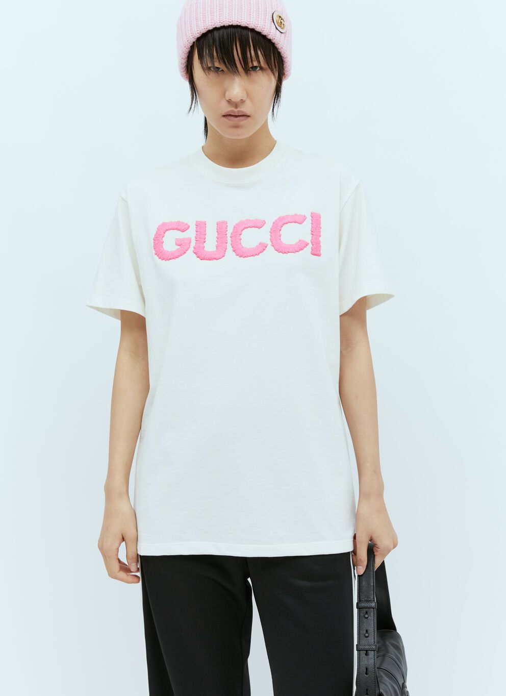 Gucci Logo Embroidery Cotton Jersey T-Shirt | Grailed
