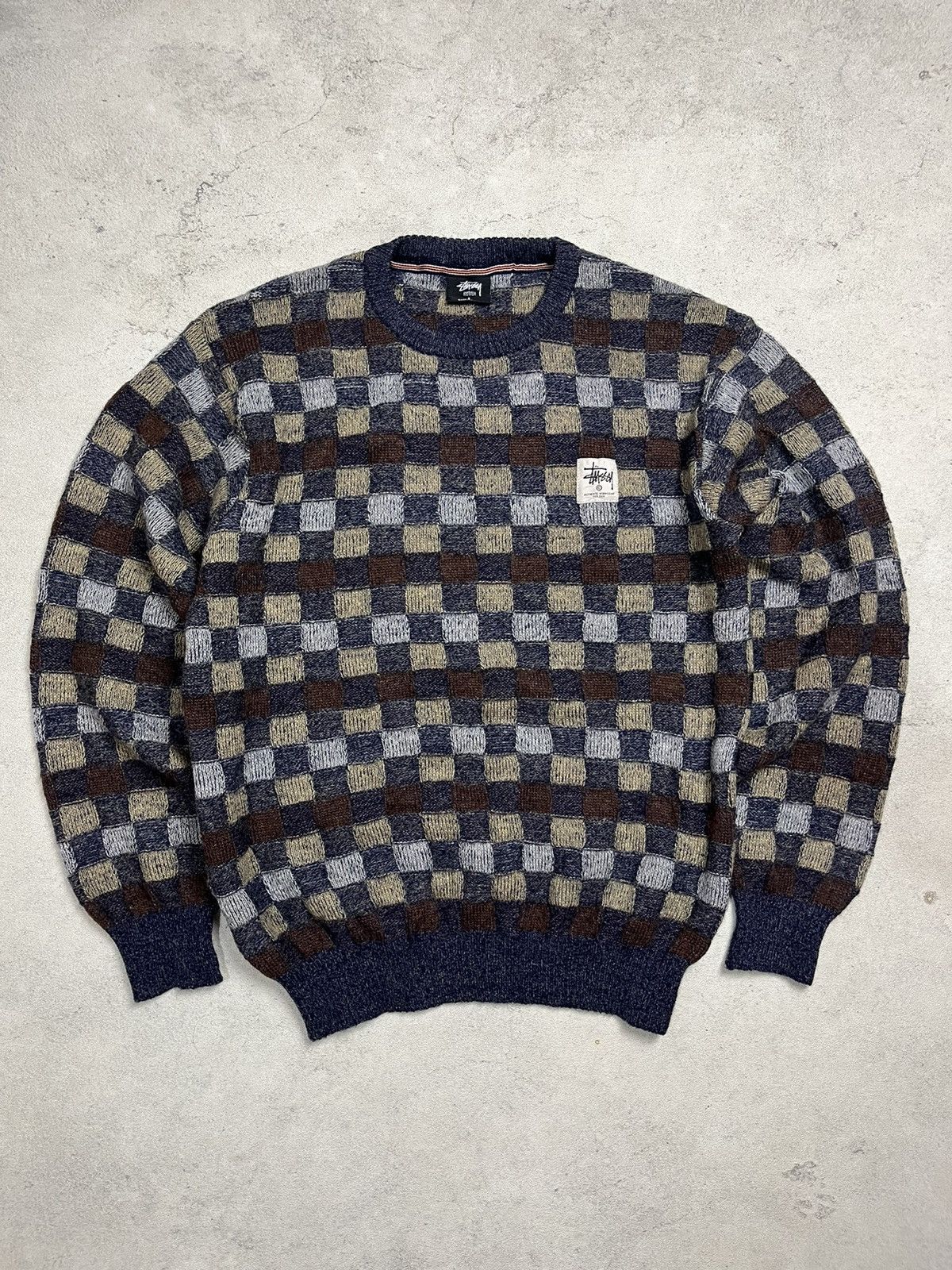 Stussy Stussy checkerboard Knit Sweater | Grailed