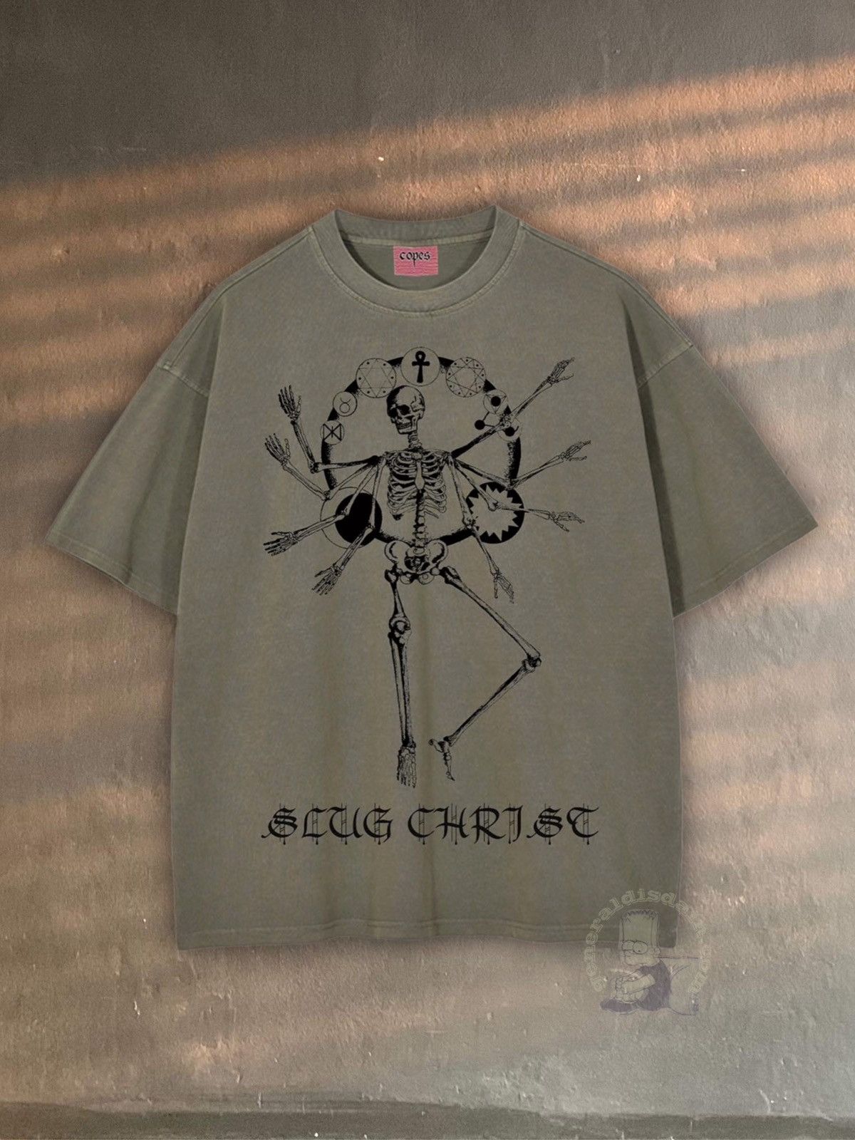 Streetwear copes x Slug Christ shaeol tee very swag green vintage wash ...