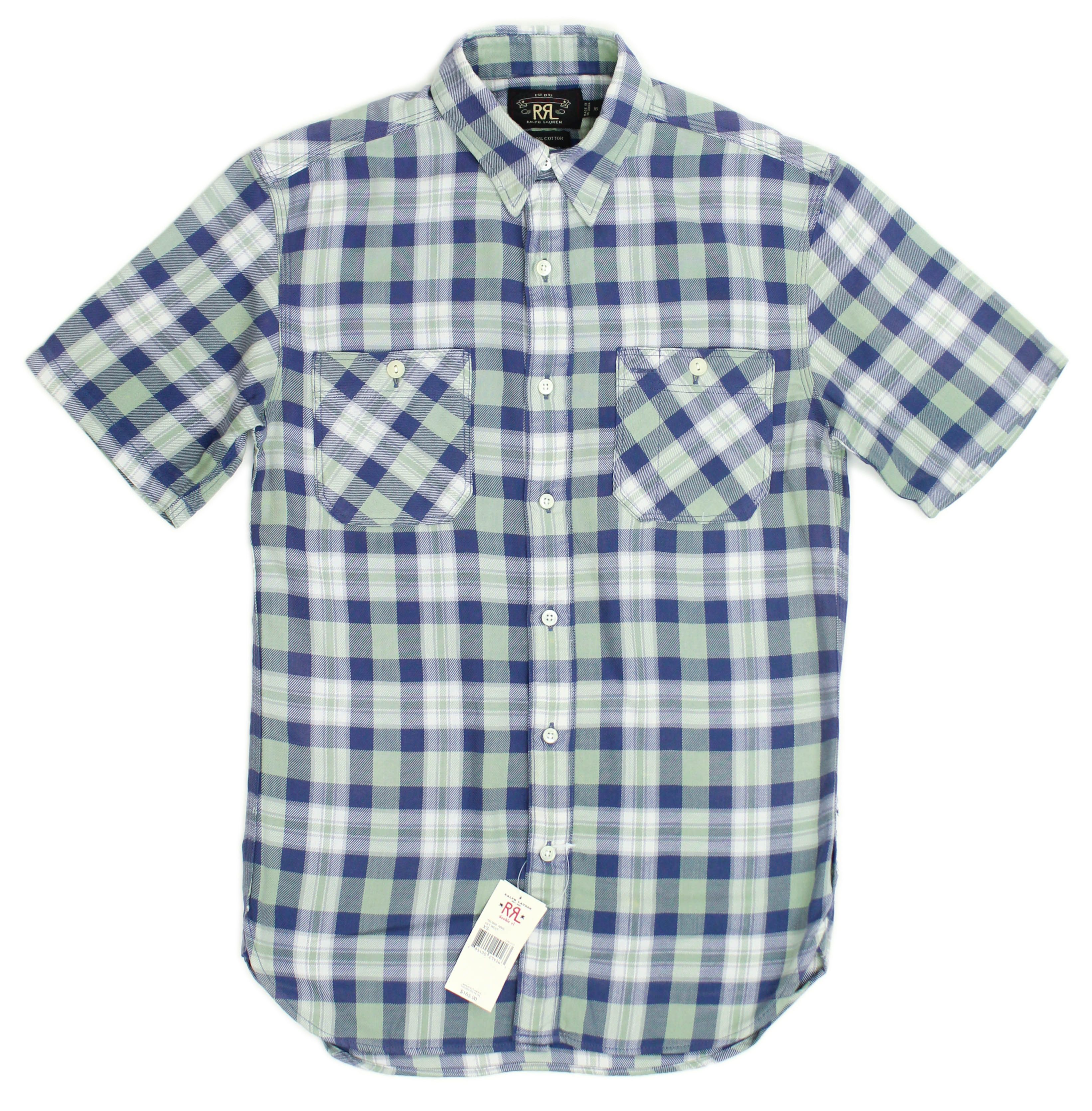 RRL Ralph Lauren Key West Plaid Twill Short Sleeve Work Shirt | Grailed