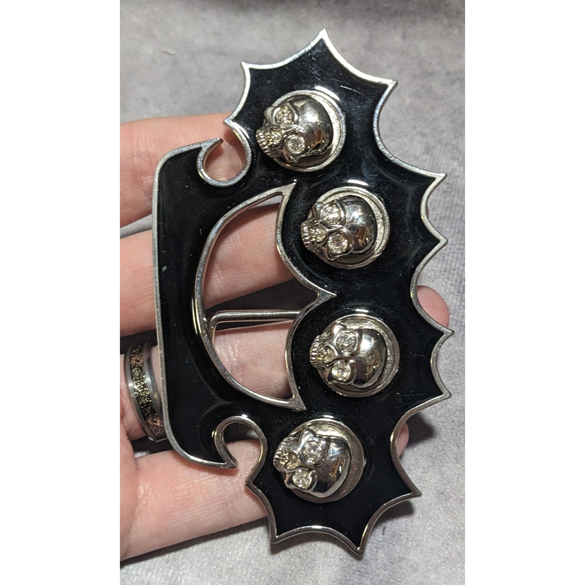 Other Rebel Rock Gothic Skull Knuckle Duster Belt Buckle | Grailed