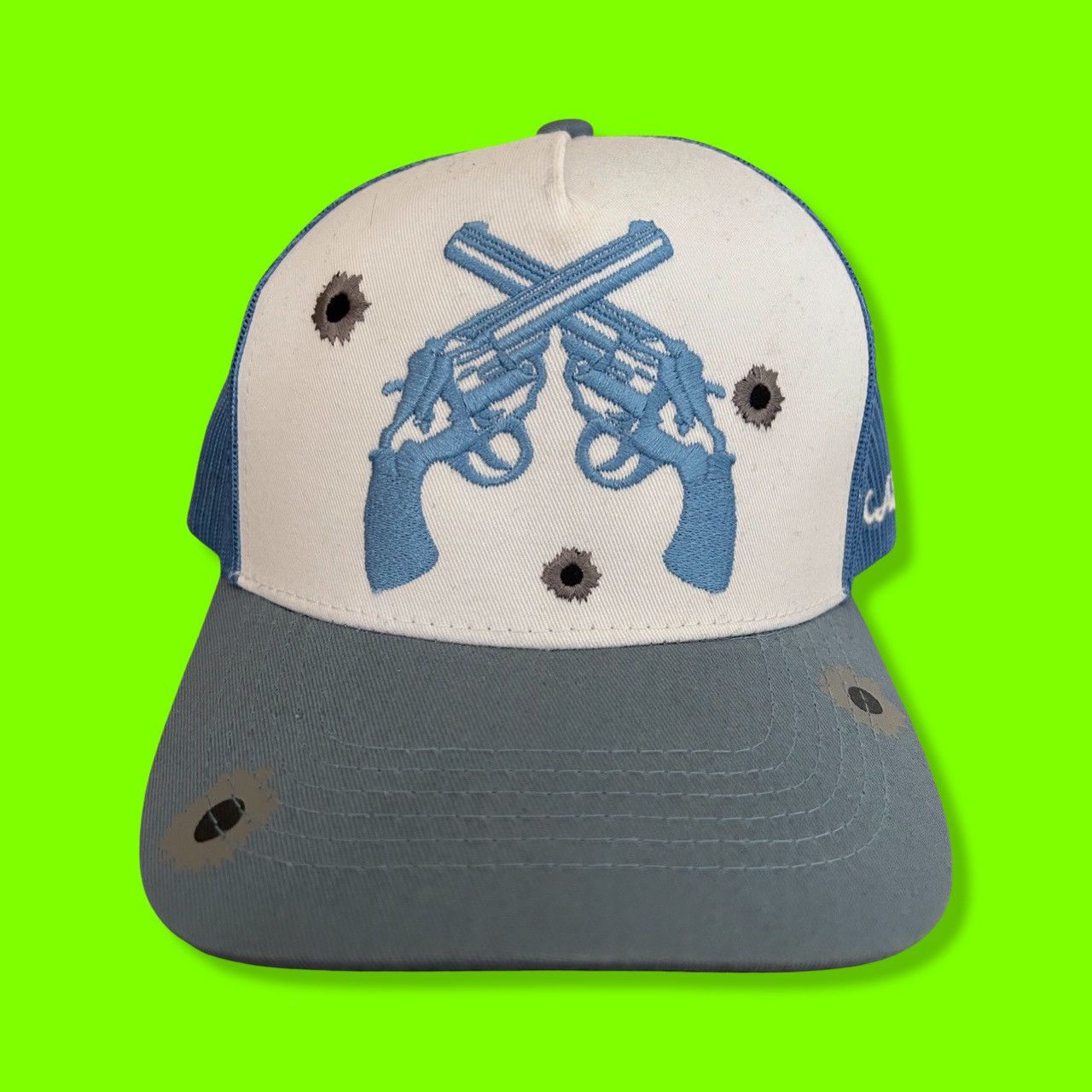 Streetwear Xash Double Revolver Bullet Holes Hat | Grailed
