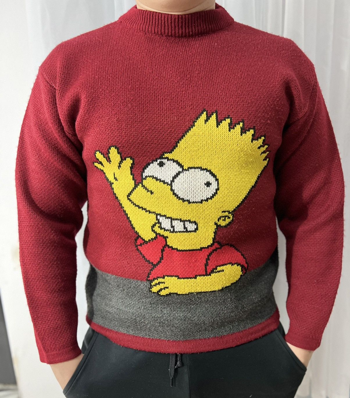 Vintage Vintage The Simpsons 2001 Bart Big Logo Knee Sweater Movie ...