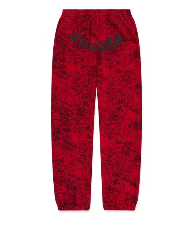 Spider Worldwide OG Tree Camo Sweatpants Red | Grailed