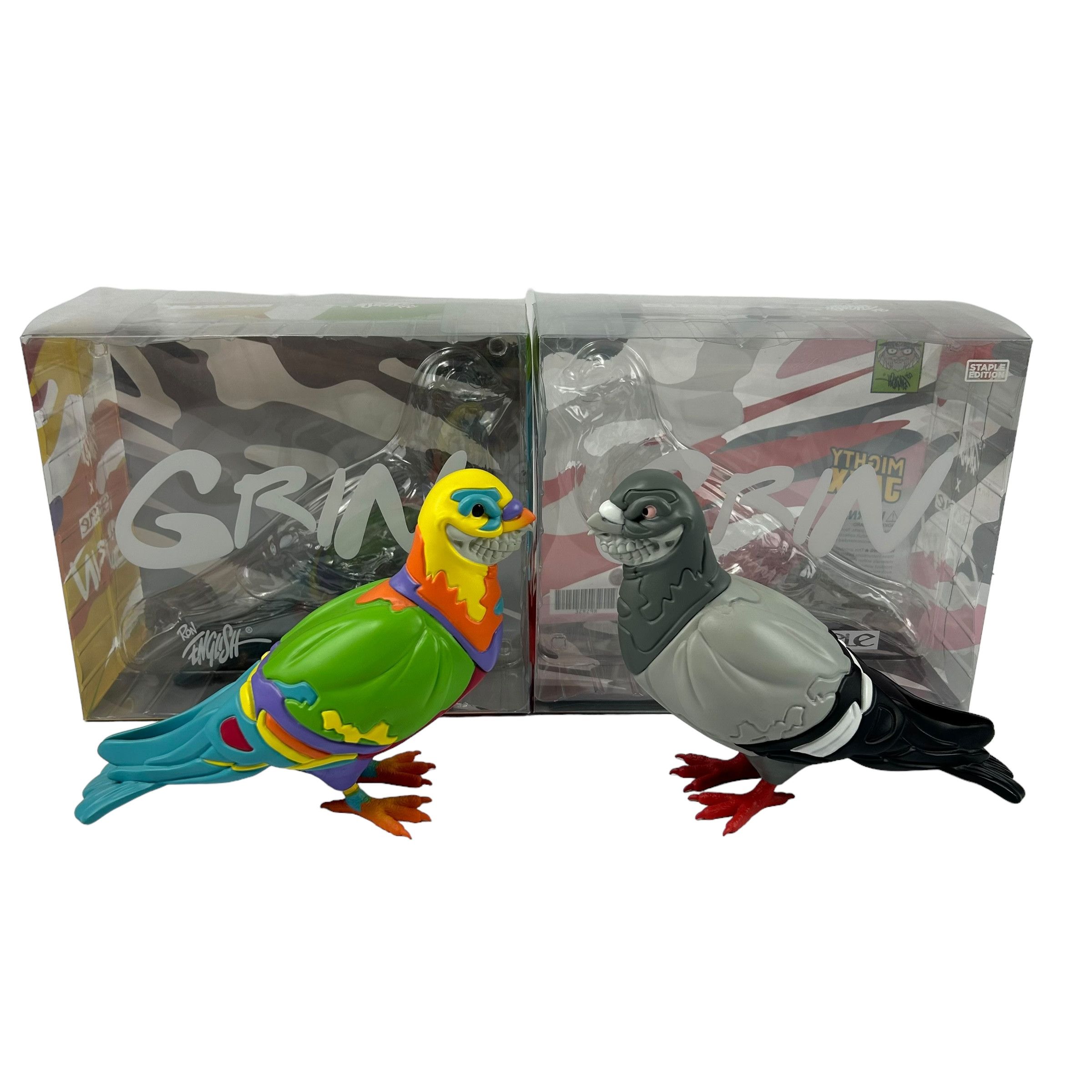 Staple Signed! Ron English X Staple Pigeon Grin Figure Set | Grailed