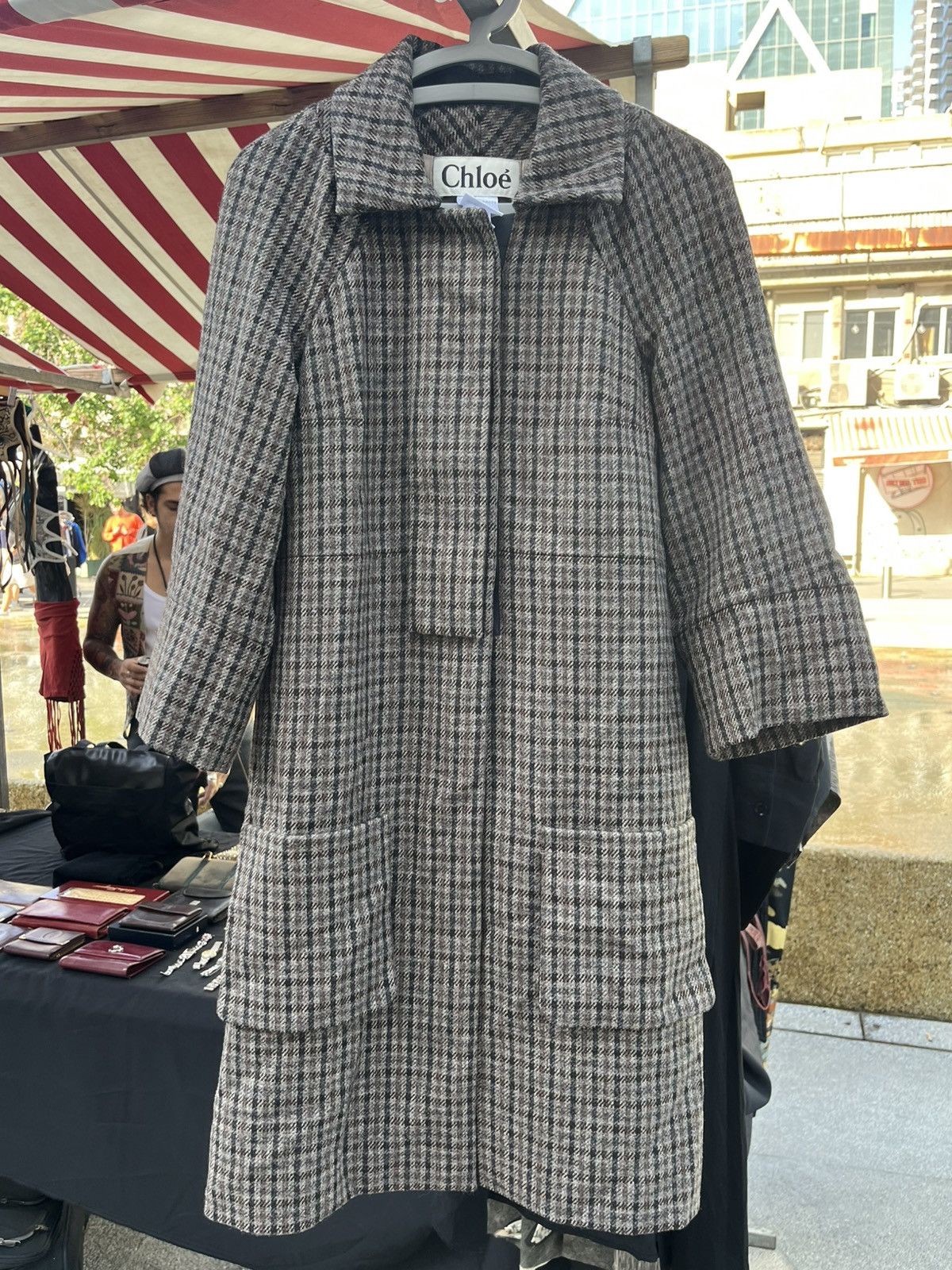 Chloe Vintage chloe plaid wool coat made in france | Grailed