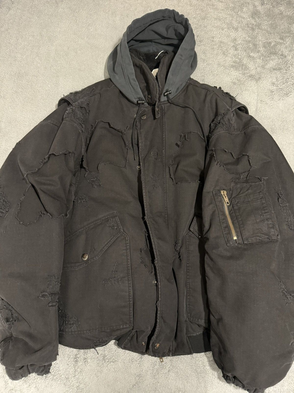Balenciaga Balenciaga Unity Destroyed Bomber Jacket | Grailed
