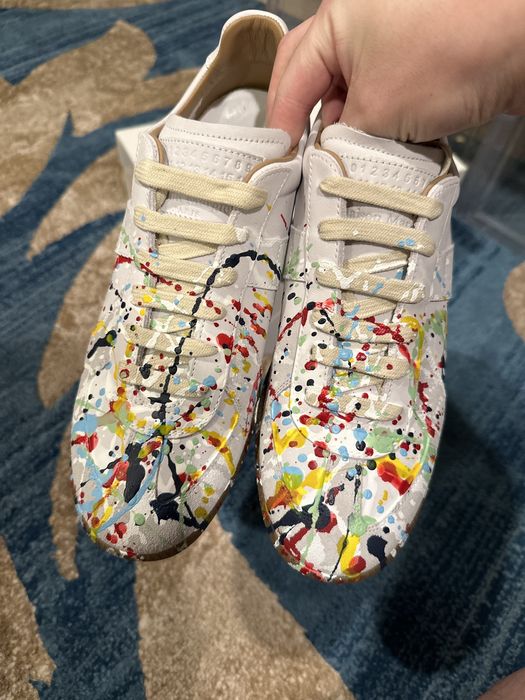 Maison Margiela Maison Margiela GAT Paint Splatter Calf Skin Sneaker ...
