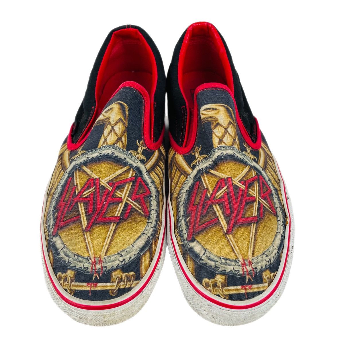 Vintage Vans x Slayer Band Slip-On Shoes RARE | Grailed