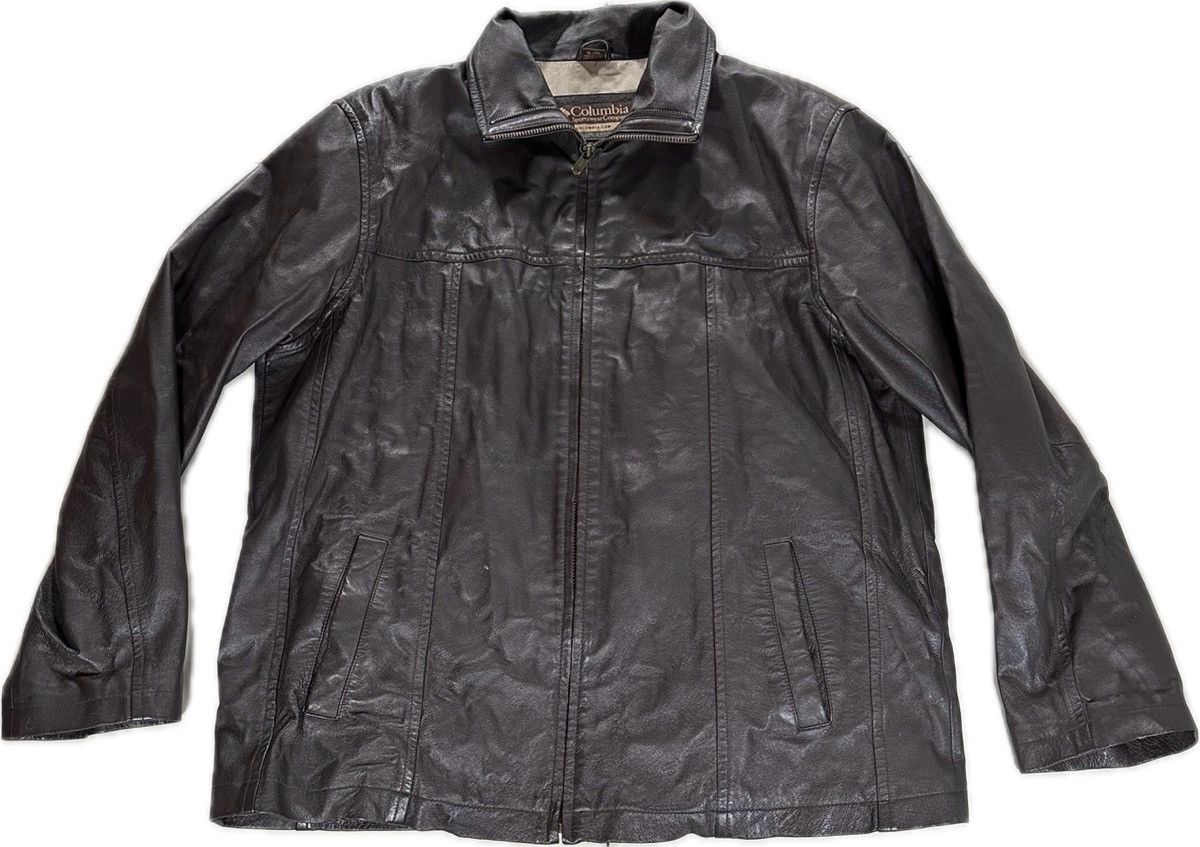 Columbia Leather Jacket Men’s XL Brown Coat Columbia Biker Motorcycle ...