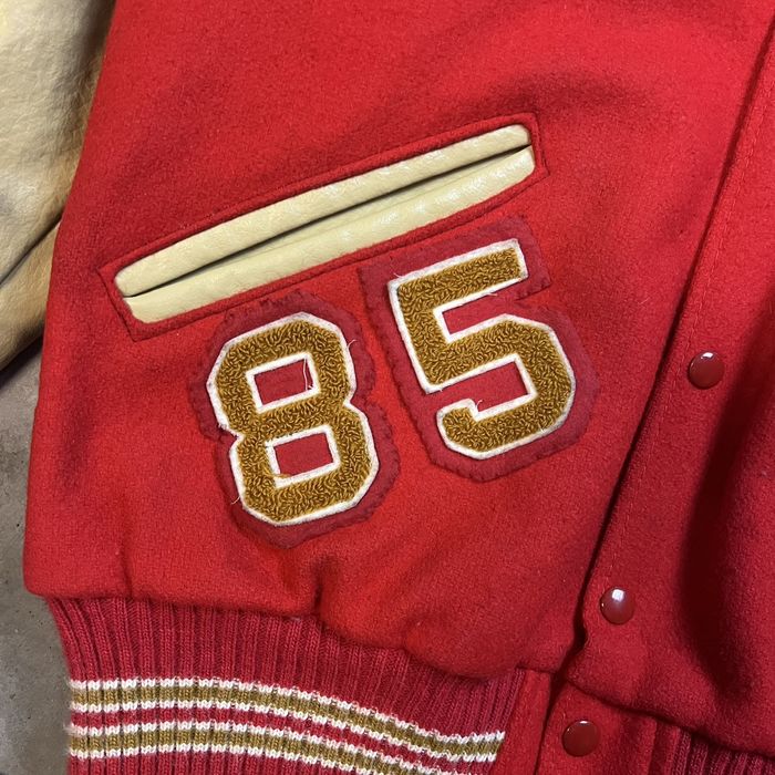 Vintage Vintage 1985 Pheonix Red/Tan Varsity Jacket | Grailed