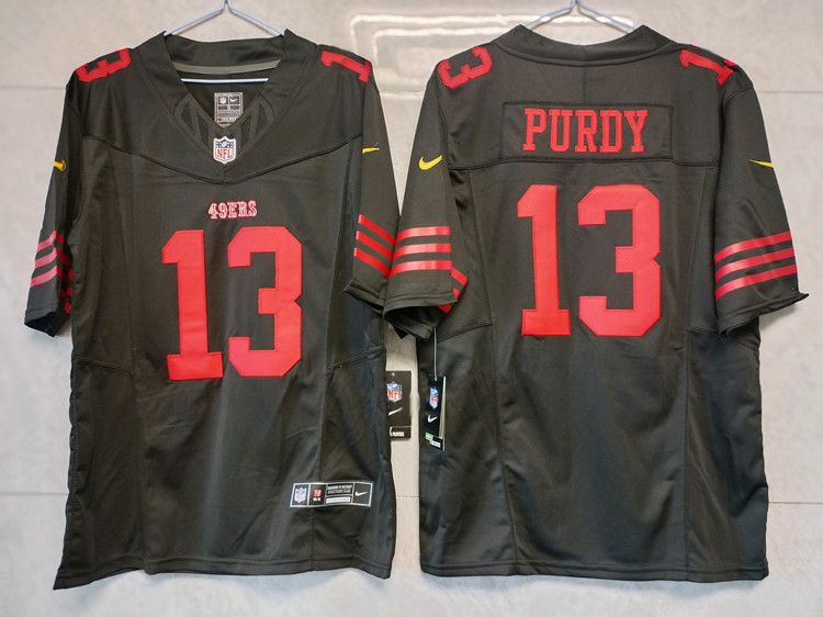 Custom Men San Francisco 49ers #13 Brock Purdy Black Jersey | Grailed