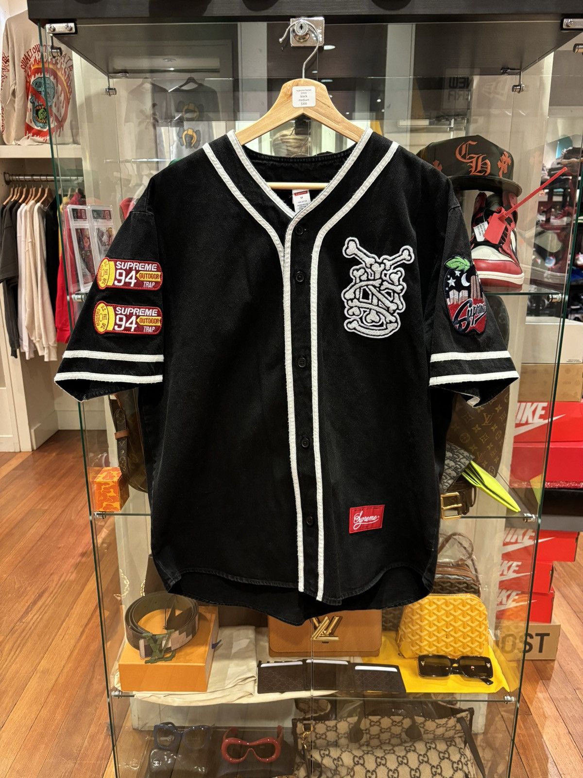 Supreme Supreme patches baseball jersey black | Grailed