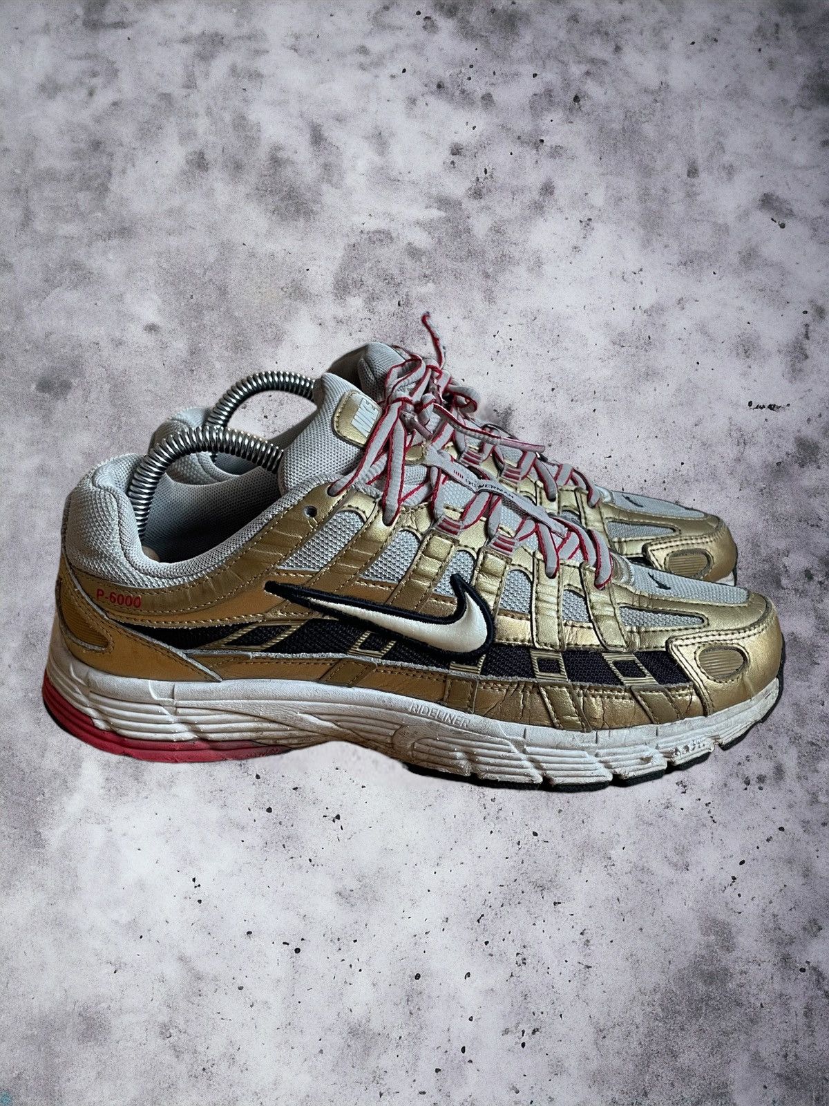 Nike × Vintage Vintage Nike P-6000 Y2K Gold Sneakers Daddy Shoes | Grailed