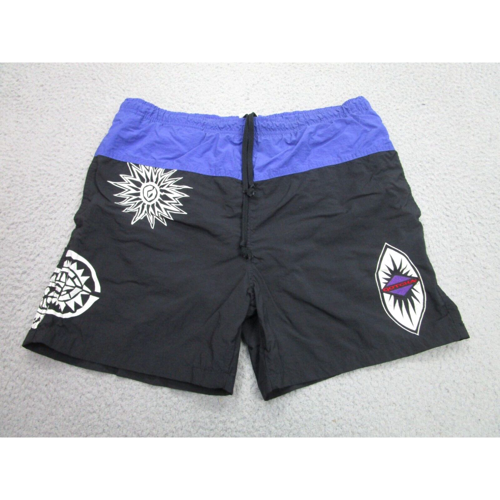 Gotcha VINTAGE Gotcha Shorts Mens 30 Blue Black 90s Swim Board Trunks ...
