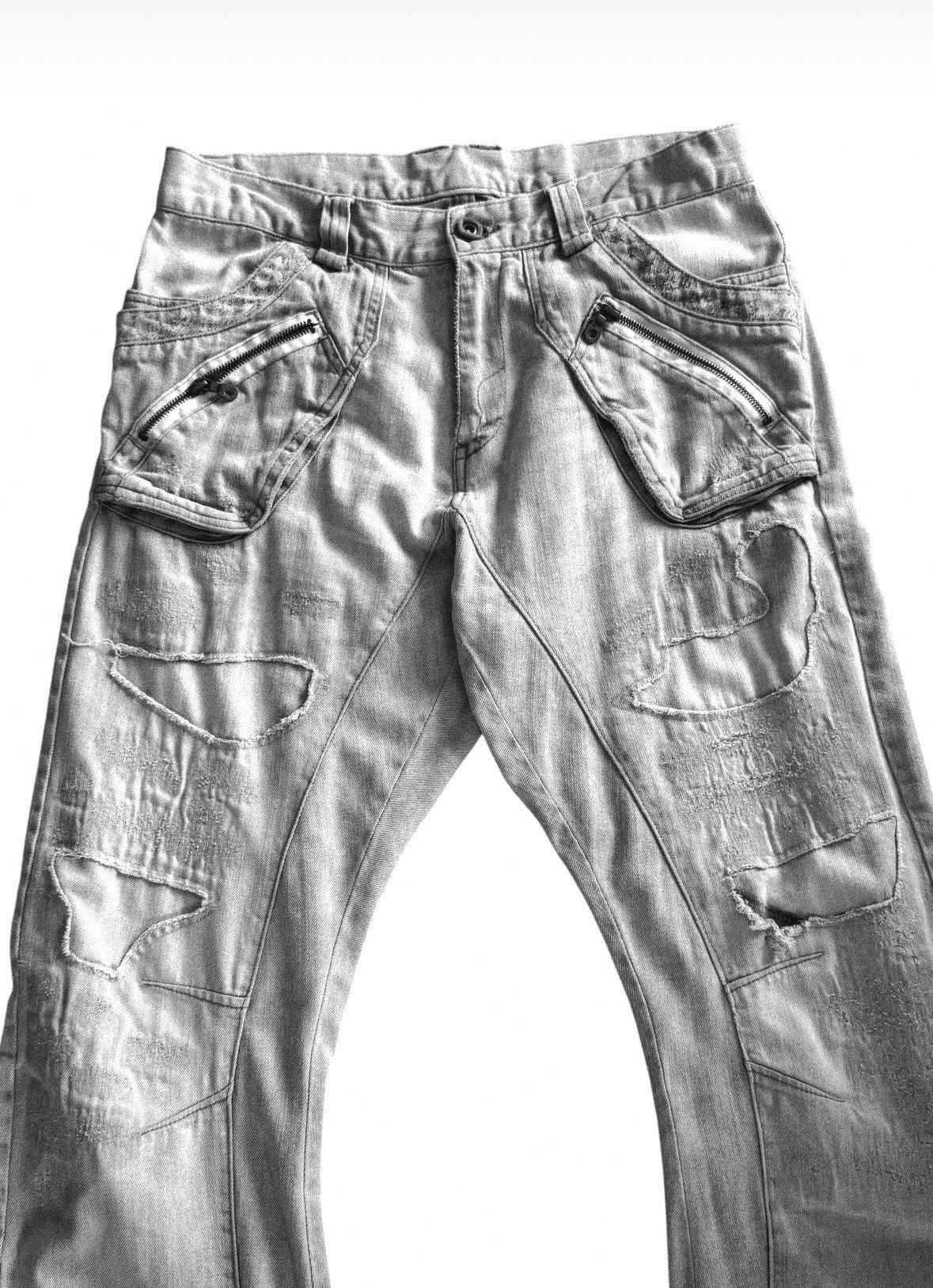 PPFM Rare PPFM Circular Distressed Cargo Pocket Runway Pants | Grailed