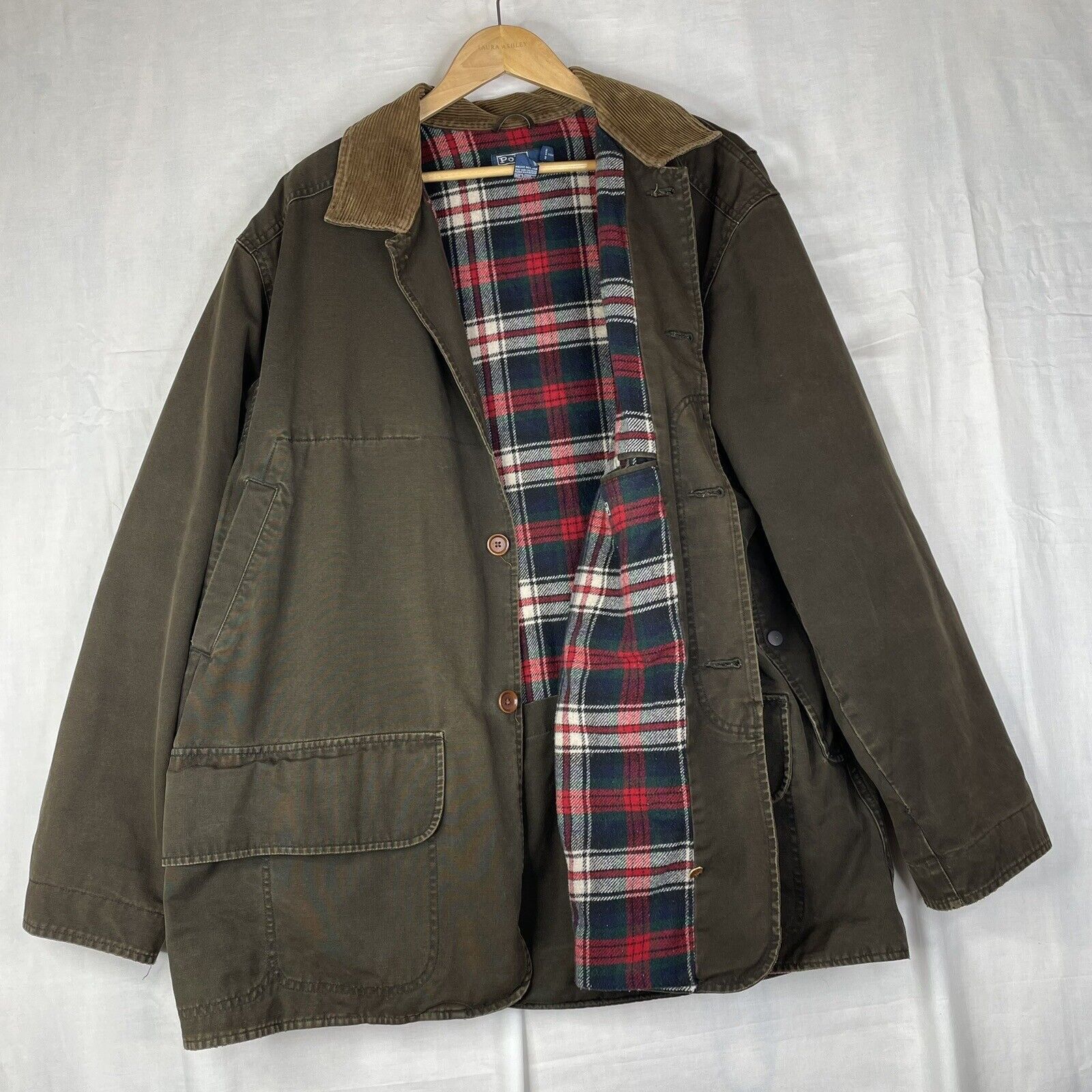Polo Ralph Lauren Vintage Polo Ralph Lauren Coat Mens XXL Plaid Flannel Lined Brown Duck Hunting ...