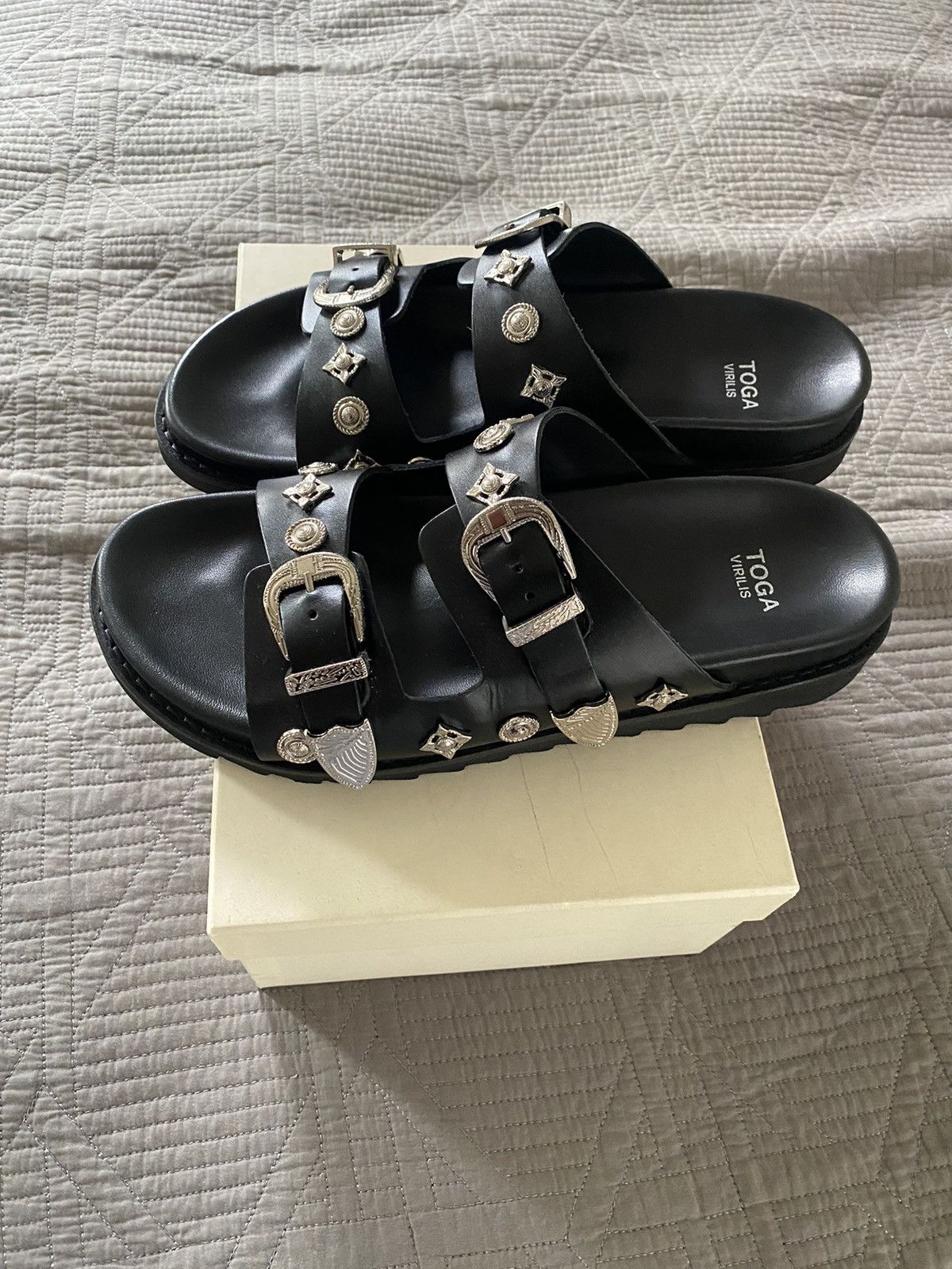 Toga × Toga Pulla Toga Virilis Leather sandals (No Box) | Grailed