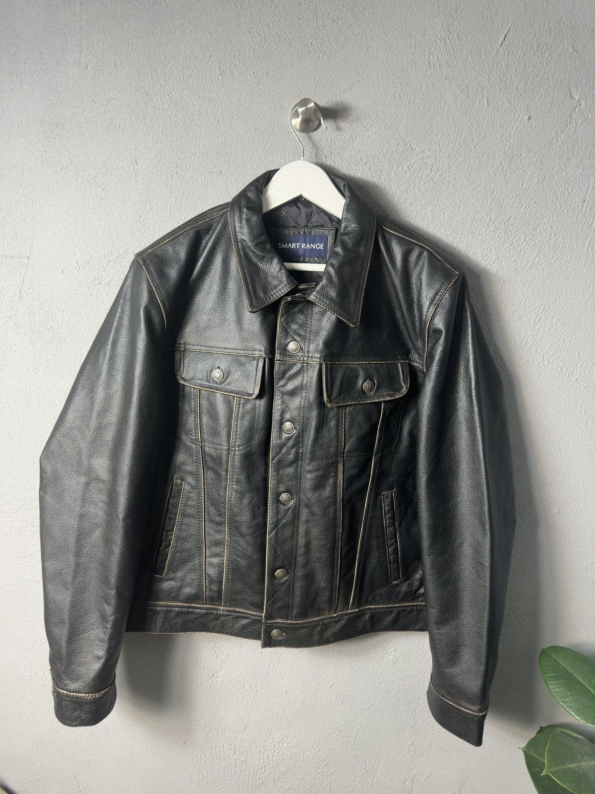 Leather Jacket × Smart Range Leather × Vintage Black Leather Biker ...