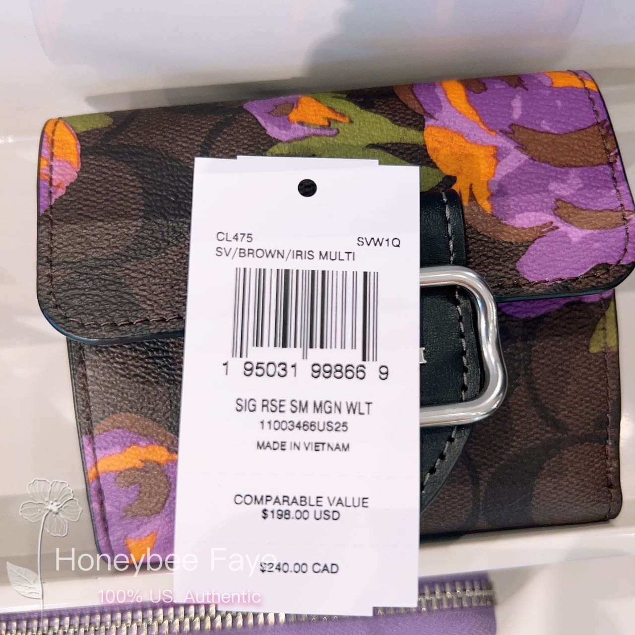 Coach Small Morgan Wallet In Signature Canvas With Rose Print | Grailed