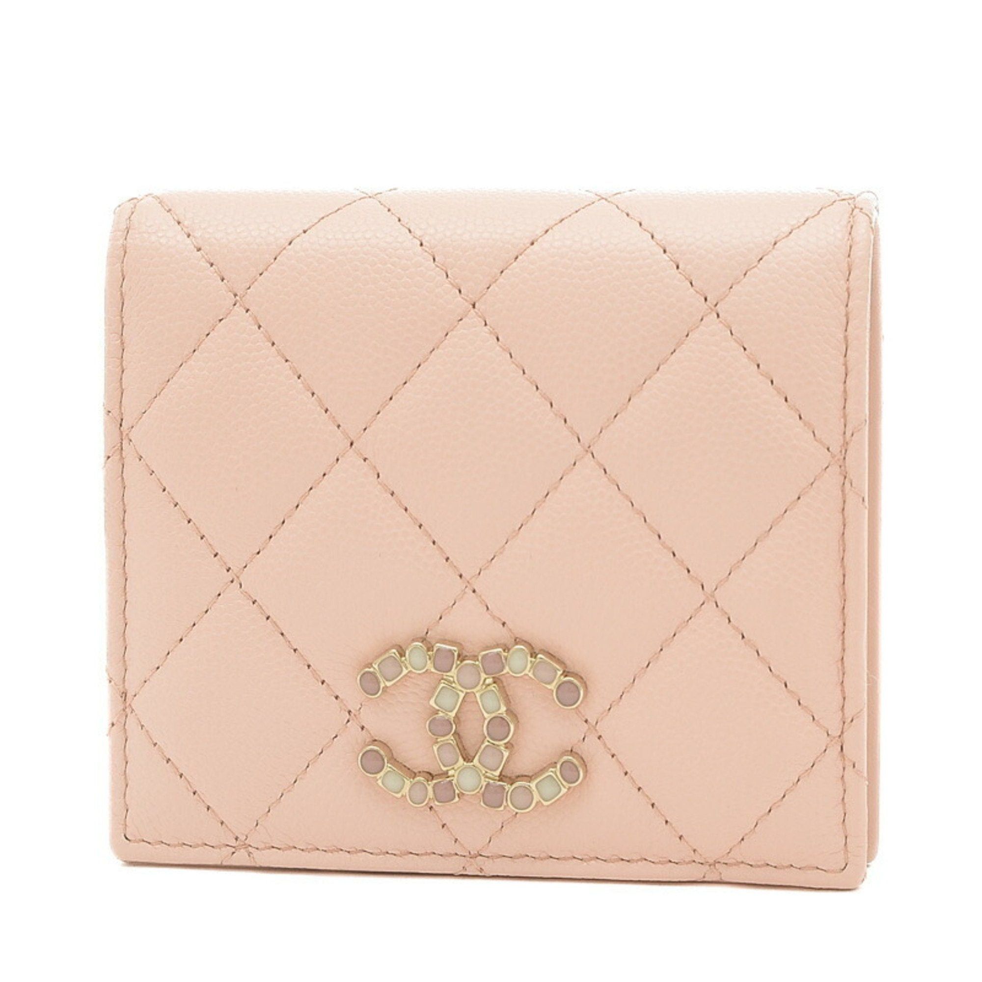 Chanel CHANEL Matelasse Bifold Wallet Caviar Skin Pink AP3603 | Grailed