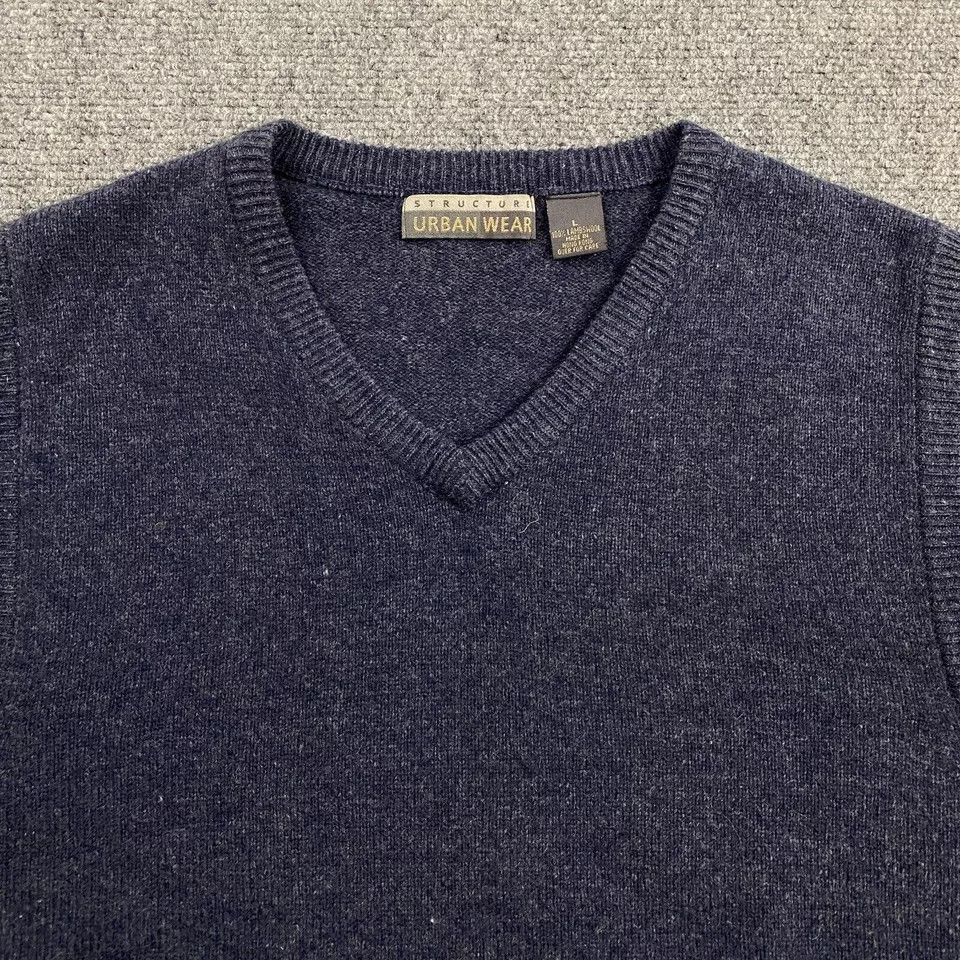 Structure Structure Urban Wear Sweater Vest Men's Large Blue V-Neck L ...