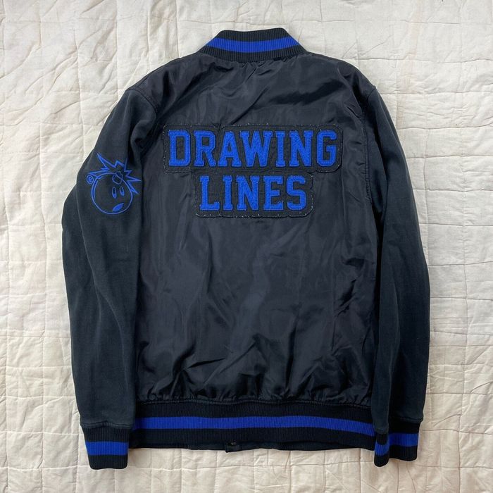 The Hundreds The Hundreds Drawing Lines Varsity Jacket Medium Black ...