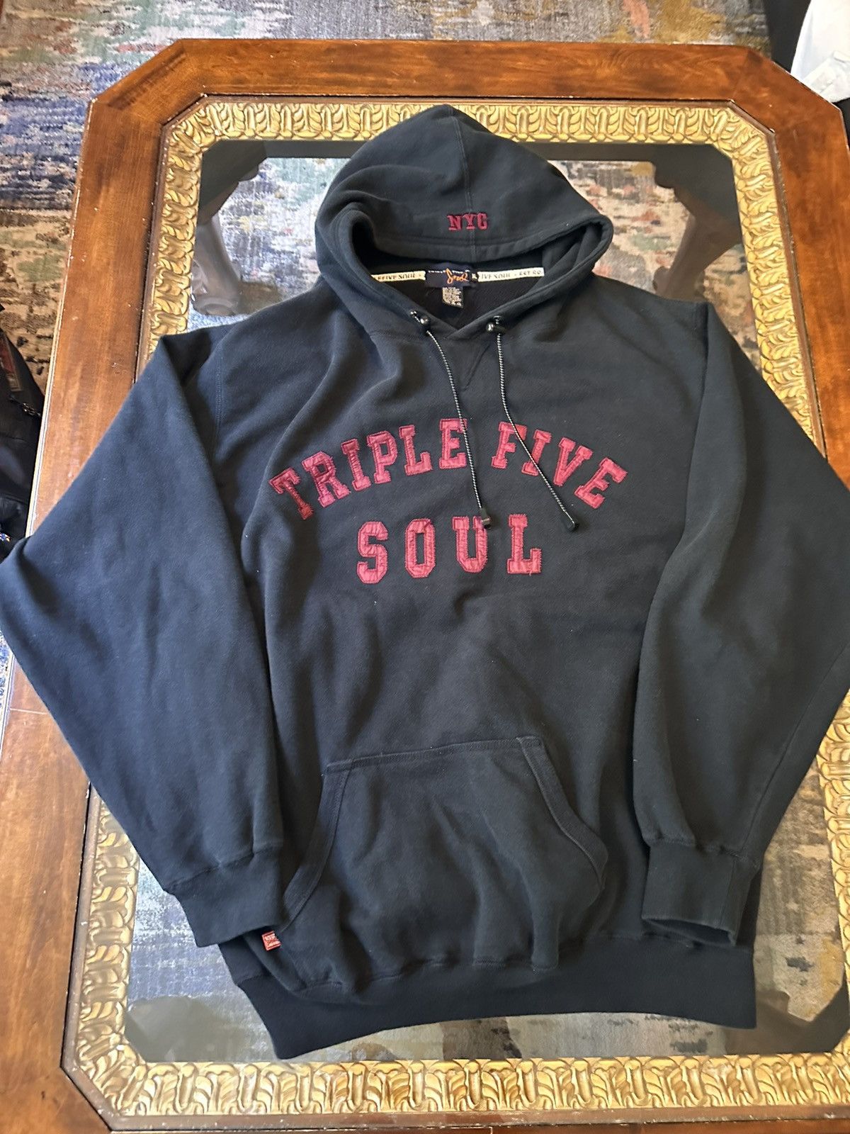 Vintage Triple Five Soul Hoodie Black & Red 90s | Grailed