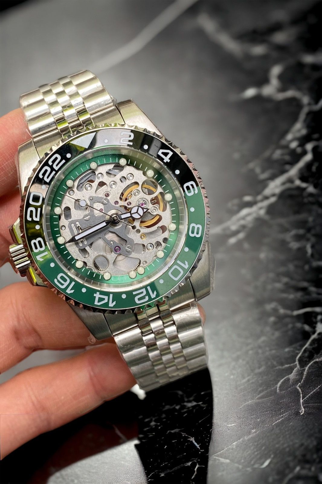 Seiko Seiko Mod GMT Master Sprite Skeleton Dial Steel Watch | Grailed