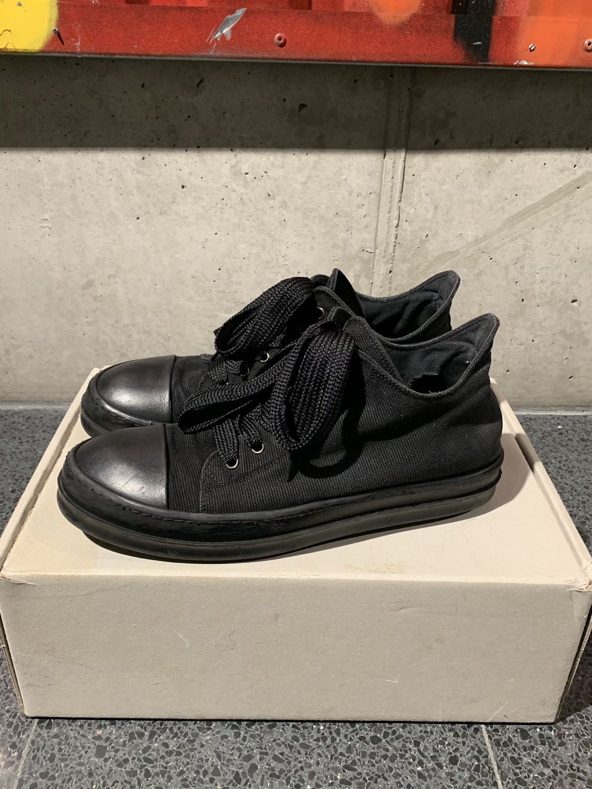 Rick Owens × Rick Owens Drkshdw Full Black Rick Owens Ramones Low opium ...