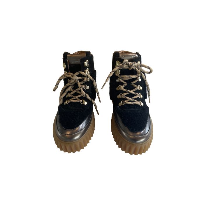 Voile Blanche New Voile Blanche Eva Shearling Metallic Leather Womens ...