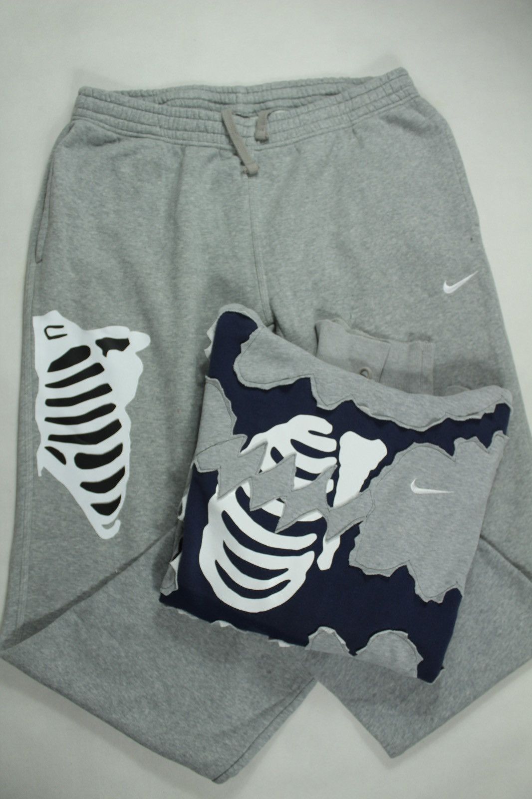 Nike Vintage Nike Swoosh Skeleton Tracksuit Grey XL | Grailed