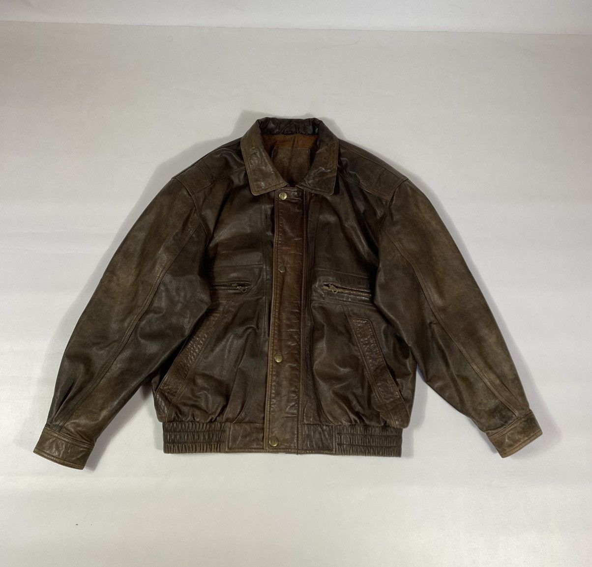 Genuine Leather × Leather Jacket × Vintage Vintage Schott Style Leather ...