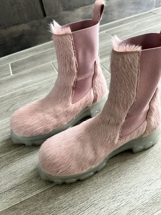 Rick Owens Rick Owens Pony Hair Pink Bozo Boots | Grailed