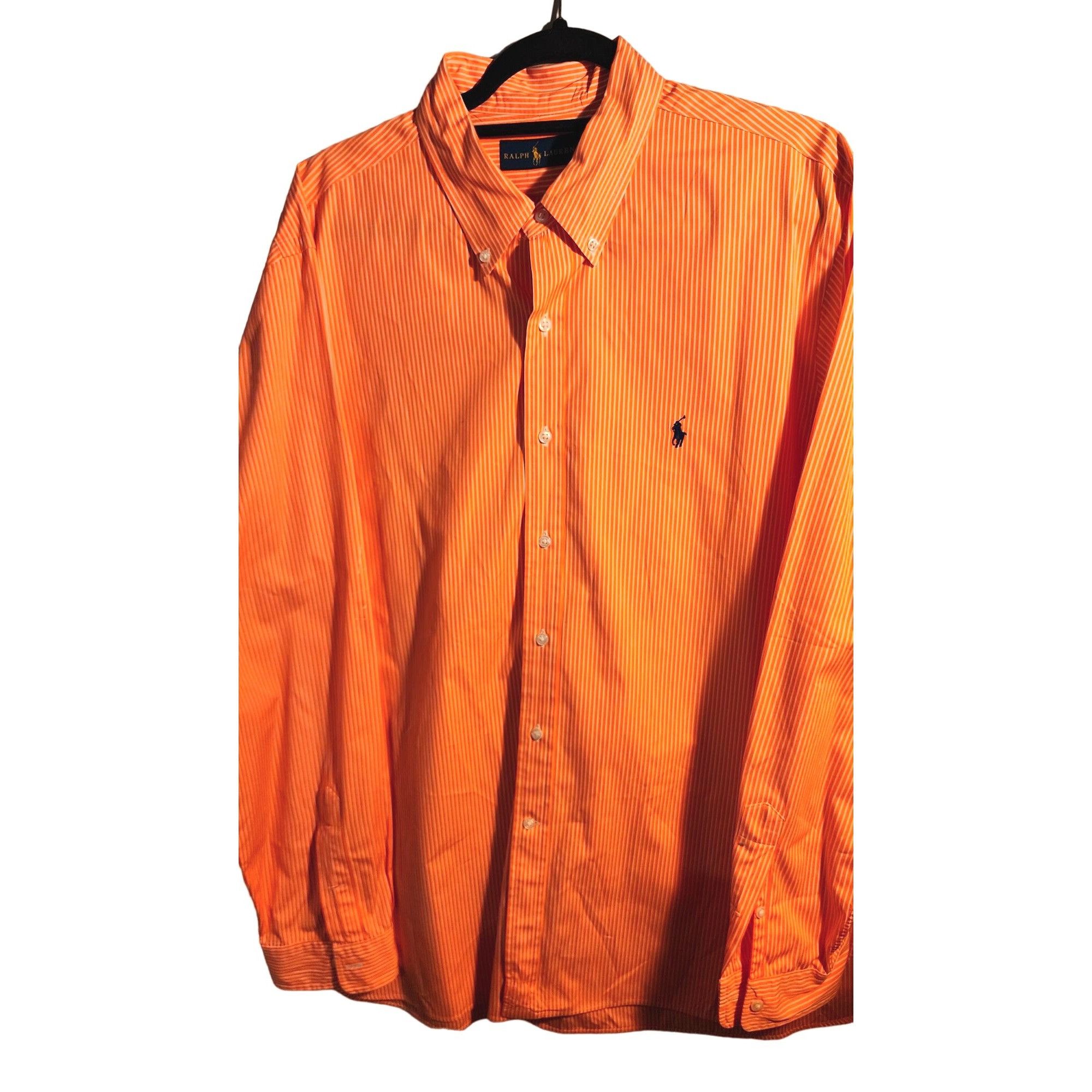 Polo Ralph Lauren Mens 2XL 18 Polo Ralph Lauren Orange Striped Long ...