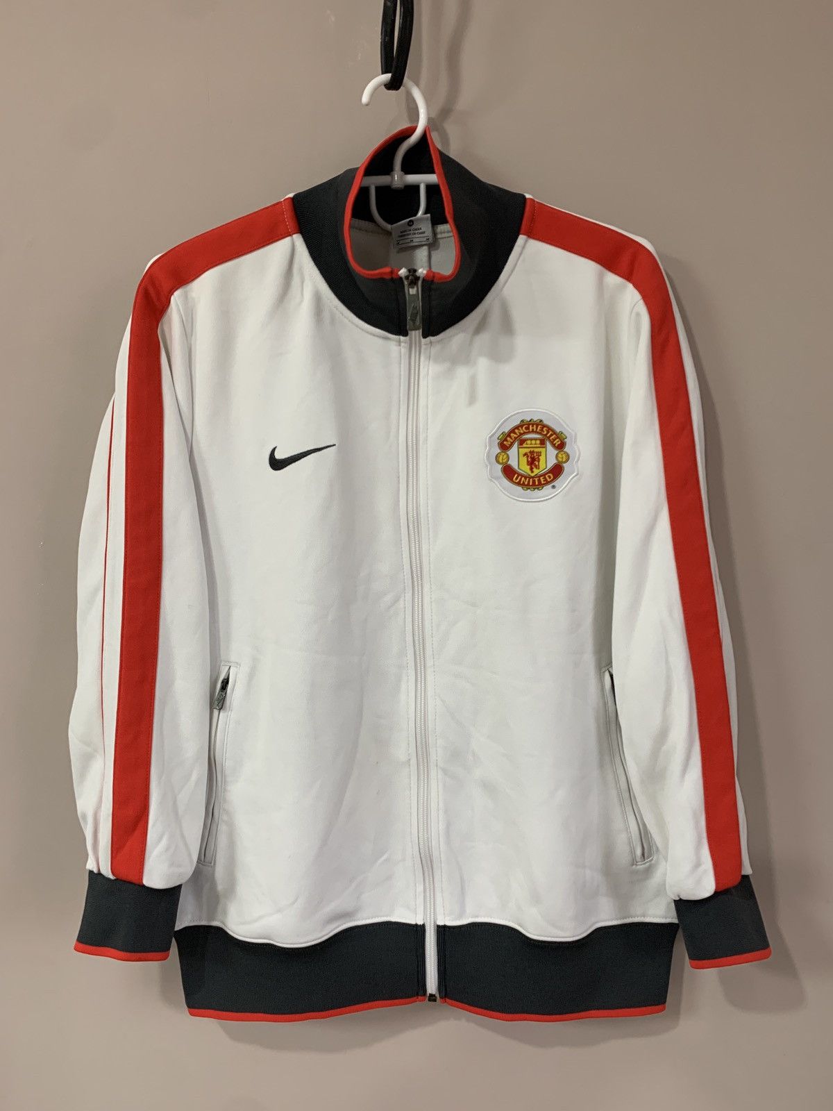 Vintage Manchester United Zip Football Jacket Nike Soccer Retro Sz M ...