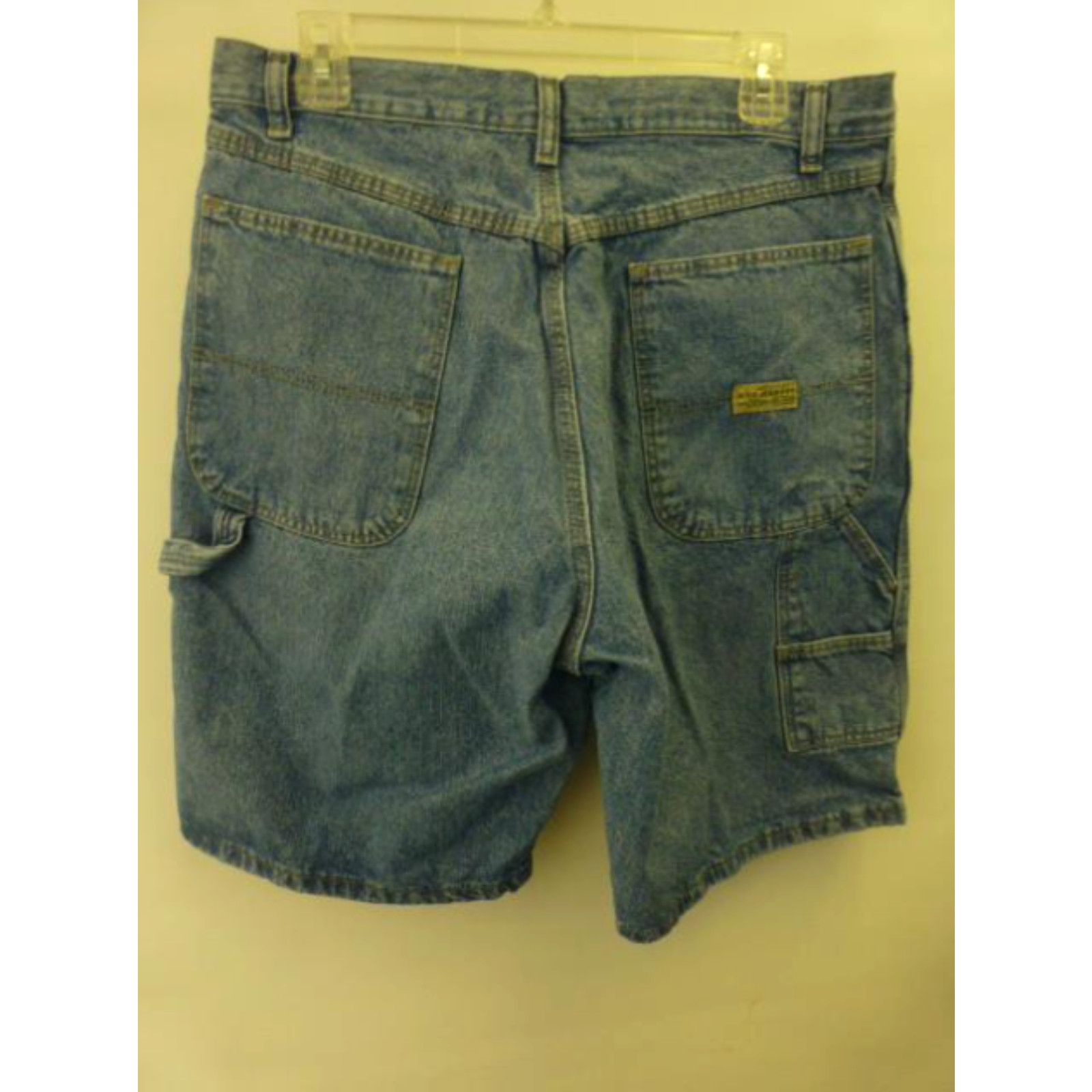 Wrangler mens WRANGLER blue denim Carpenter utility shorts sz 33 chore ...