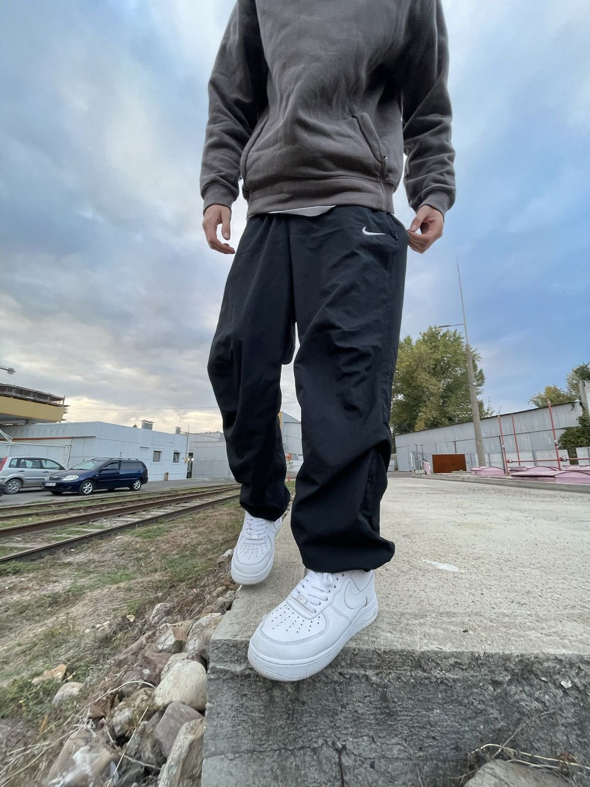 Nike Vintage Nike Track pants black nylon buggy | Grailed