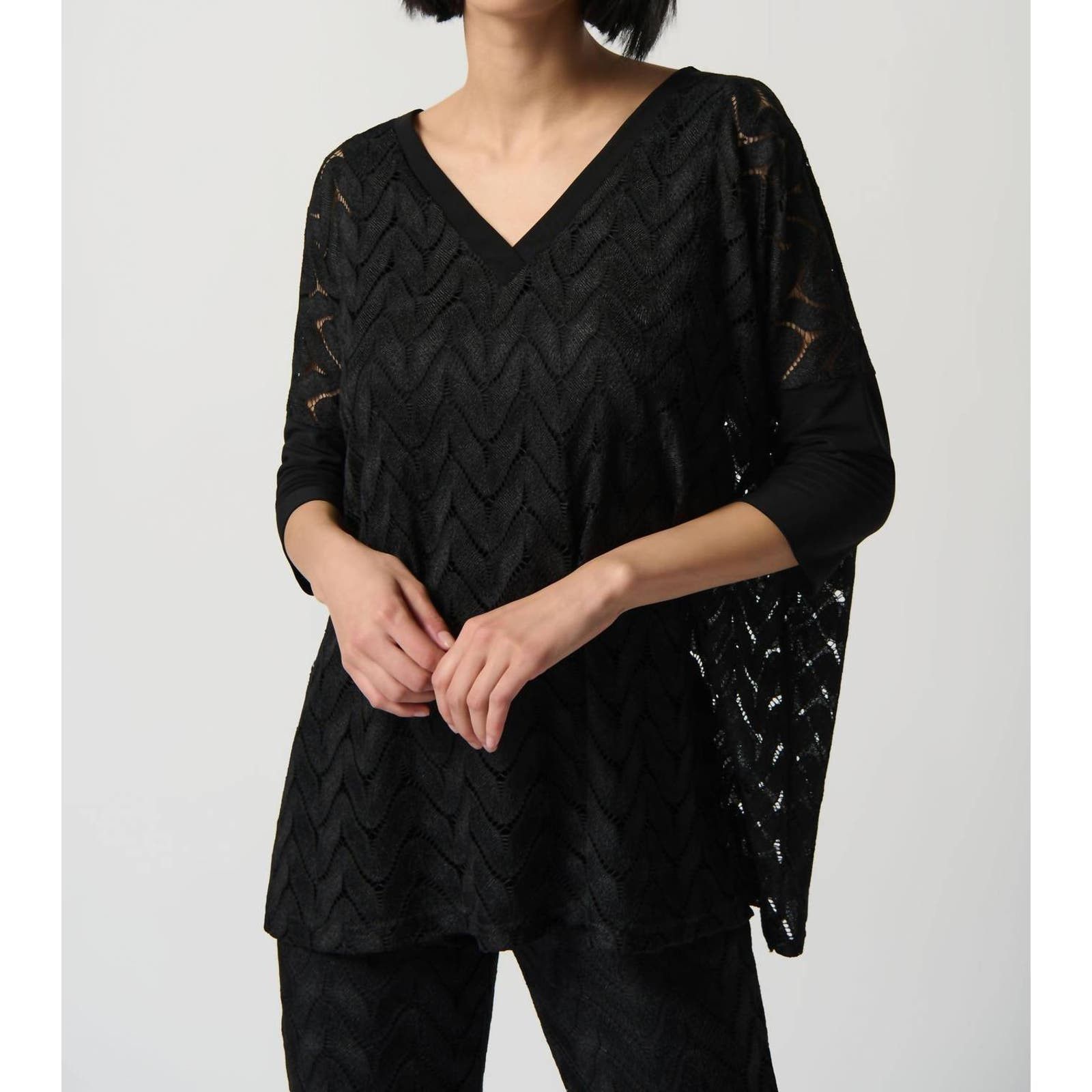 Joseph Ribkoff JOSEPH RIBKOFF Woven Texture Top In Black | Grailed