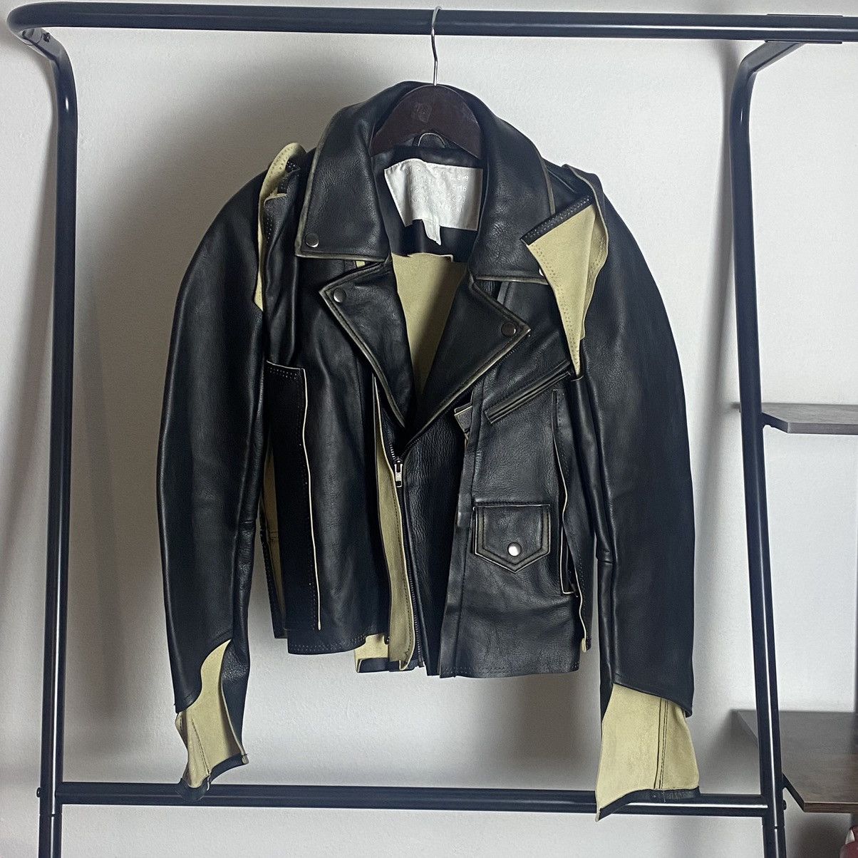 H&M × Maison Margiela Maison Margiela Deconstructed Leather Jacket ...