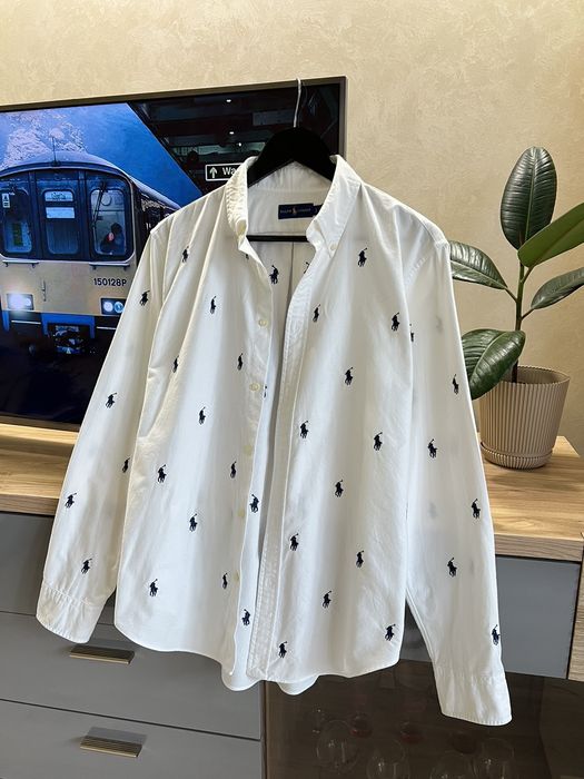 Polo Ralph Lauren Polo Ralph Lauren Monogram Multi Logo Button Up Shirt ...