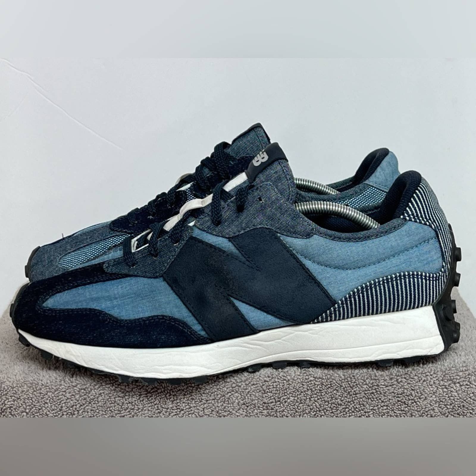 New Balance New Balance 327 Blue Indigo Denim Patchwork Sneaker MEN ...