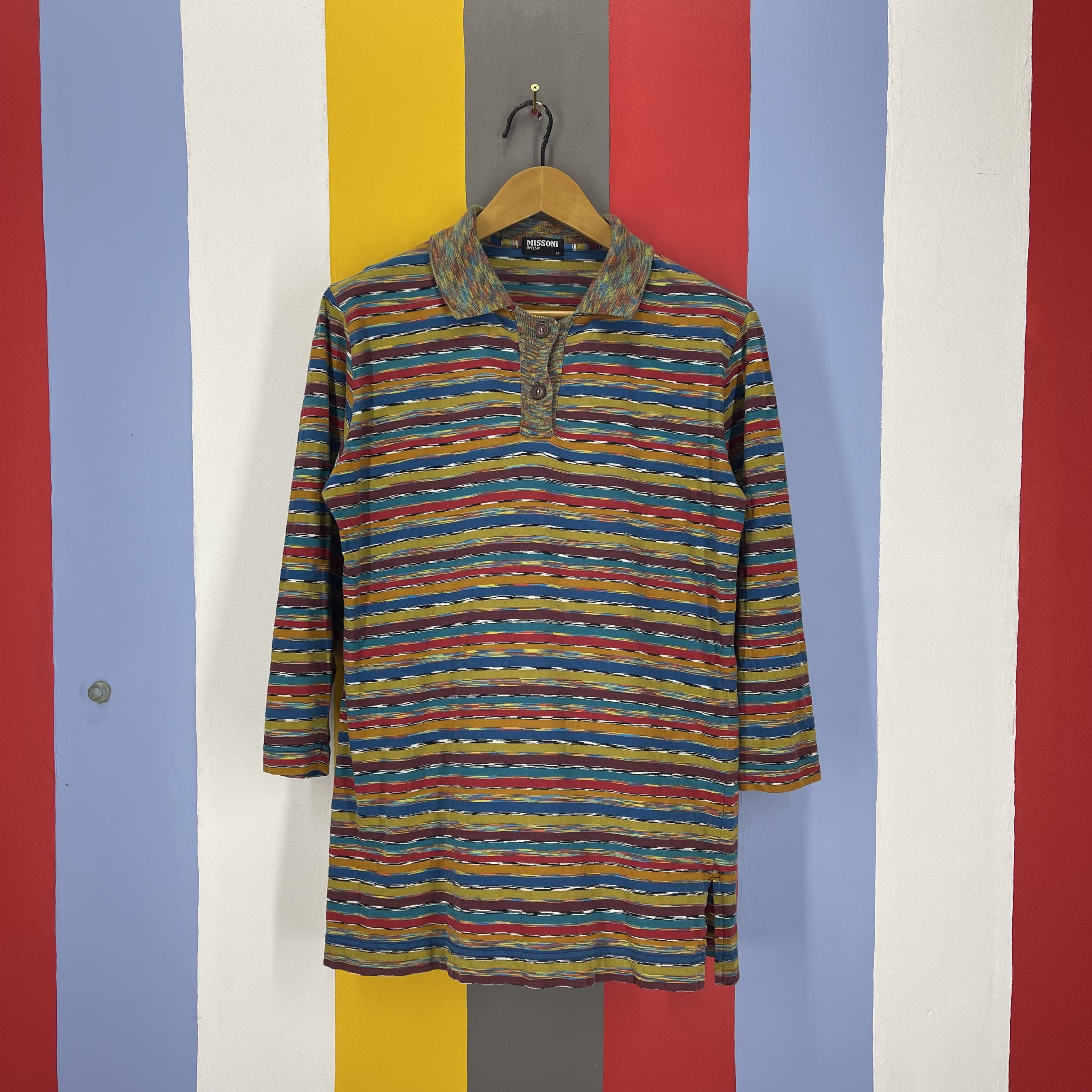 Missoni Vintage MISSONI INTIMO 1/3 Sleeve Polo T Shirt #1763/07 | Grailed